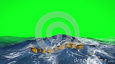 Business Text Floating in Water on Green Screen Stock Footage - Video ...