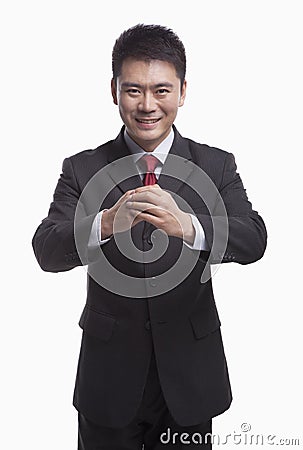 Businessman Bowing Toward Camera Royalty-Free Stock Image ...