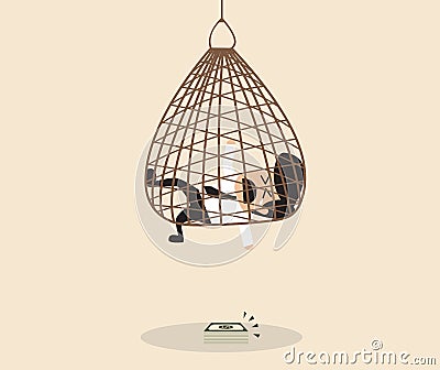 Businessman Is Caught In A Net Trap Stock Vector - Image: 43701622