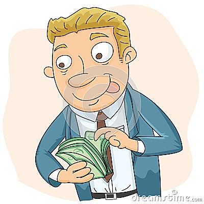 Businessman Counting Money Stock Vector - Image: 62836699