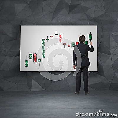 Businessman Drawing Candlestick Chart Royalty-Free Stock Photo ...