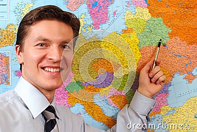 Businessman Pointing On The Map Stock Photography | CartoonDealer.com ...