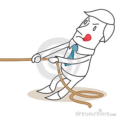 Businessman Pulling On A Rope Royalty Free Stock Photo - Image: 38436485