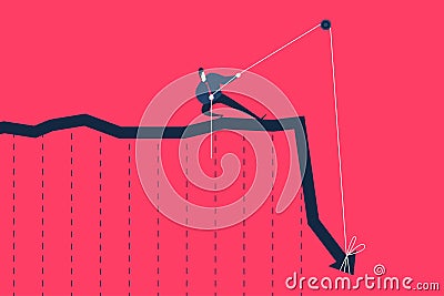 Lift Up Falling Graph Cartoon Vector | CartoonDealer.com #141069967