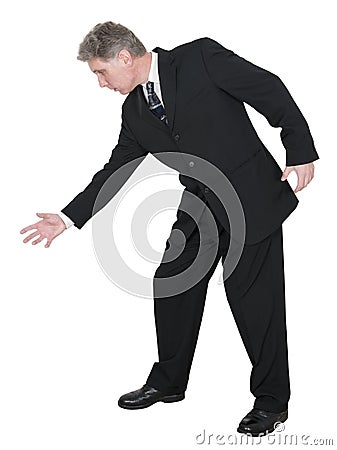 Businessman Reaching For Something, Isolated Royalty Free Stock Photo ...