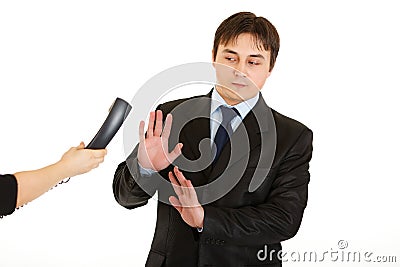 Businessman Refusing To Answer On Phone Call Royalty-Free Stock ...