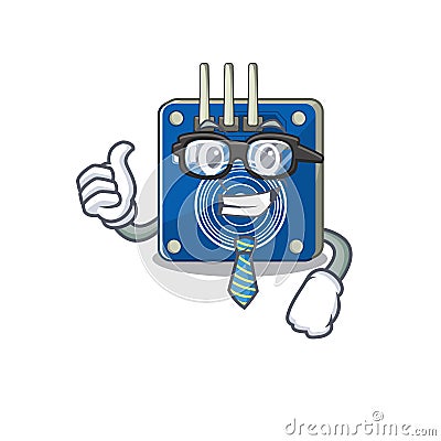 Businessman Touch Sensor With The Cartoon Shape Vector Illustration ...