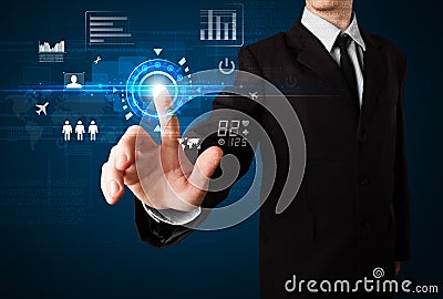 Businessman Touching Future Web Technology Stock Photo - Image: 39318825