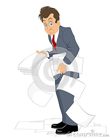 Businessmen With Heap Of Documents Cartoon Vector | CartoonDealer.com ...