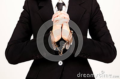 Businesswoman Handcuffed Stock Photo - Image: 10182820