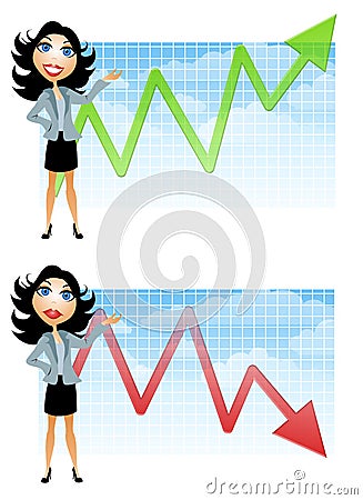 Businesswoman And Sales Charts Royalty-Free Illustration ...