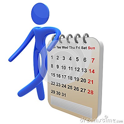 Busy 3d Pictogram Icon With Schedule Calendar Royalty-Free Cartoon ...