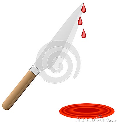 Butcher Knife Dripping Blood Stock Vector - Image: 5009002