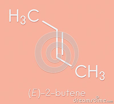 2-butene Trans, E-form Molecule. Common Petrochemical. Skeletal Formula ...