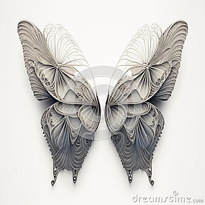 A Butterfly Shaped Object Is Shown On A White Background With A White ...
