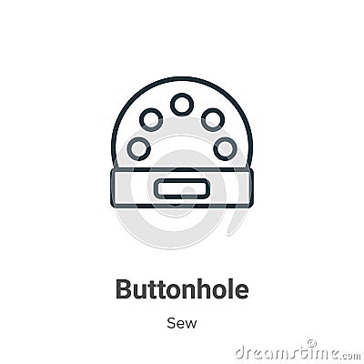 Buttonhole Outline Vector Icon. Thin Line Black Buttonhole Icon, Flat ...