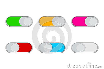 Buttons Of Enable And Switch. Off Toggles Of Ui. Switcher In Interface ...