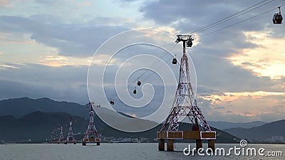The Cable Car between the Islands Stock Video - Video of pier, high ...