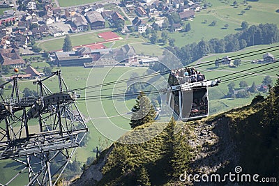 Cabrio Double Deck Cable Car, Stanserhorn Editorial Photo ...
