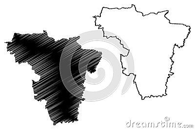 Cachar District Assam State, Republic Of India Map Vector Illustration ...