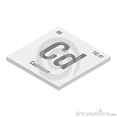 Cadmium, Cd, Periodic Table Element Cartoon Vector | CartoonDealer.com ...