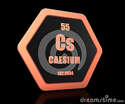 Caesium Chemical Element Periodic Table Symbol 3d Render Stock ...