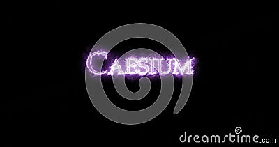 Caesium, Chemical Element, Written with Fire. Loop Stock Footage ...