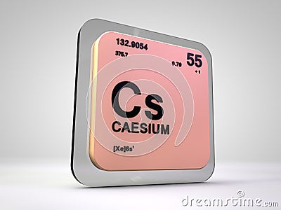 Caesium - Cs - Chemical Element Periodic Table Royalty-Free Stock ...