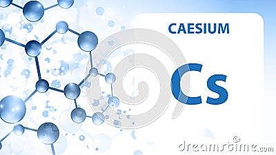 Caesium Cs, Chemical Element Sign. 3D Rendering Isolated On White ...