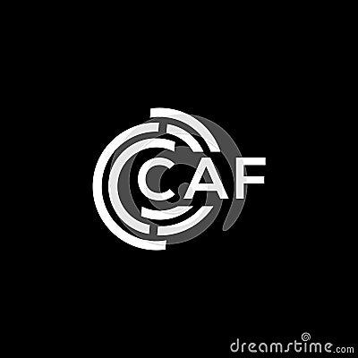 CAF Letter Logo Design On Black Background. CAF Creative Initials ...