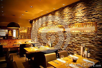 Cafe With Stone Wall Royalty Free Stock Image - Image: 19972766