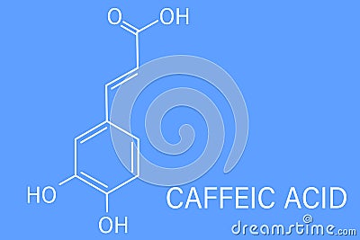 Caffeic Acid Molecule Skeletal Formula. Intermediate In The ...