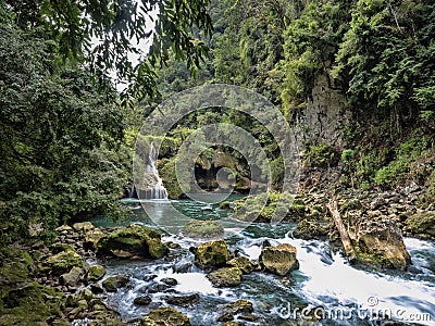 Cahabon River, Forms Numerous Cascades, Semuc Champey, Guatemala ...