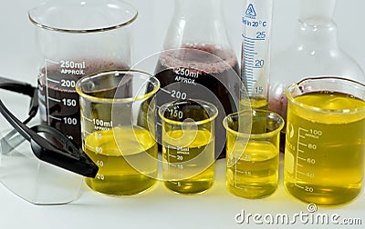 Cairo, Egypt, October 18 2022: A Laboratory Set Of Glassware Of ...