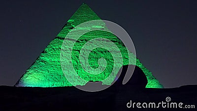 Cairo, Egypt - 2019-05-03 - Pyramid Light Show - Sphinx and Pyramid Go ...