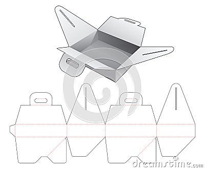 Cake Box With Handle Die Cut Template Cartoon Vector | CartoonDealer ...