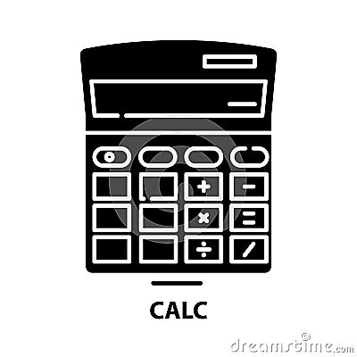 Calc Icon, Black Vector Sign With Editable Strokes, Concept ...