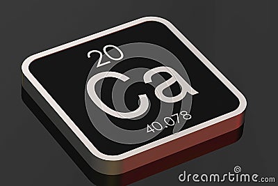 Calcium Element From Periodic Table On Black Square Block Royalty-Free ...