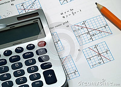Calculator Pencil Math Stock Image - Image: 4378621