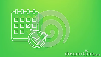 Calendar with Checkmark or Tick. Approved or Schedule Date. Motion ...
