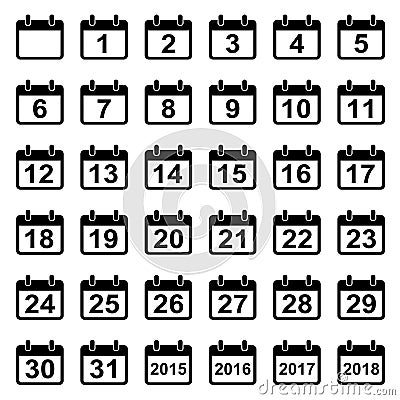 Calendar Days Icons Set Stock Vector - Image: 57765293