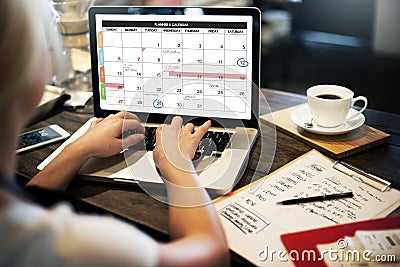 Business Calender Planner Meeting on Desk Office. Organization Stock ...