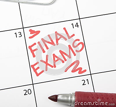 Calendar Reminder, Final Exams Stock Photography - Image: 19481482