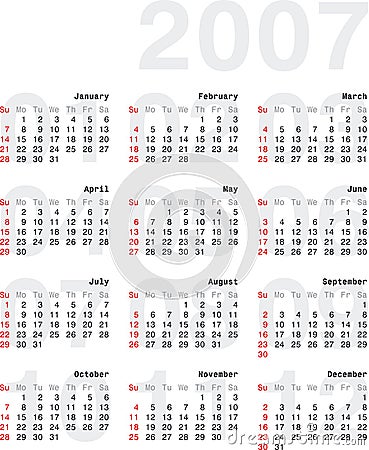 Calendario2007_2v Royalty Free Stock Image - Image: 621346