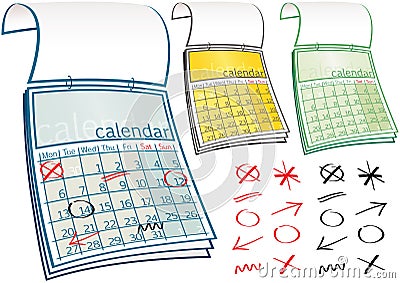 Calendars Cartoon Vector | CartoonDealer.com #72357077