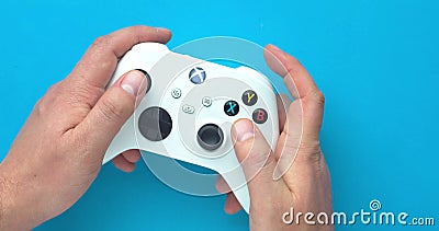 A White Xbox Wireless Controller, Robot White. Compatible Xbox Series X ...