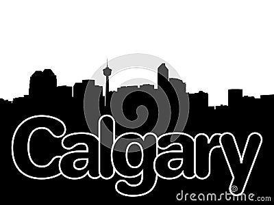Calgary Skyline With Overlapping Text Illustration | CartoonDealer.com ...