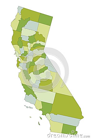 Detailed Editable Political Map With Separated Layers. California ...