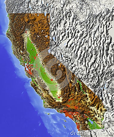 California Relief Map