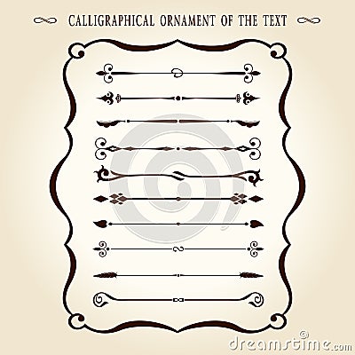 Calligraphic Ornament Elements Vintage Text Stock Image - Image: 17860851